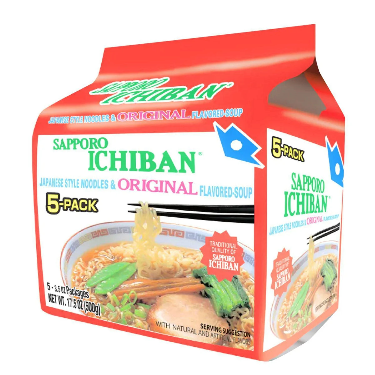 SAPPORO ICHIBAN ORIGINAL RAMEN 5PACK 17.5OZ/500G – GOHAN Market