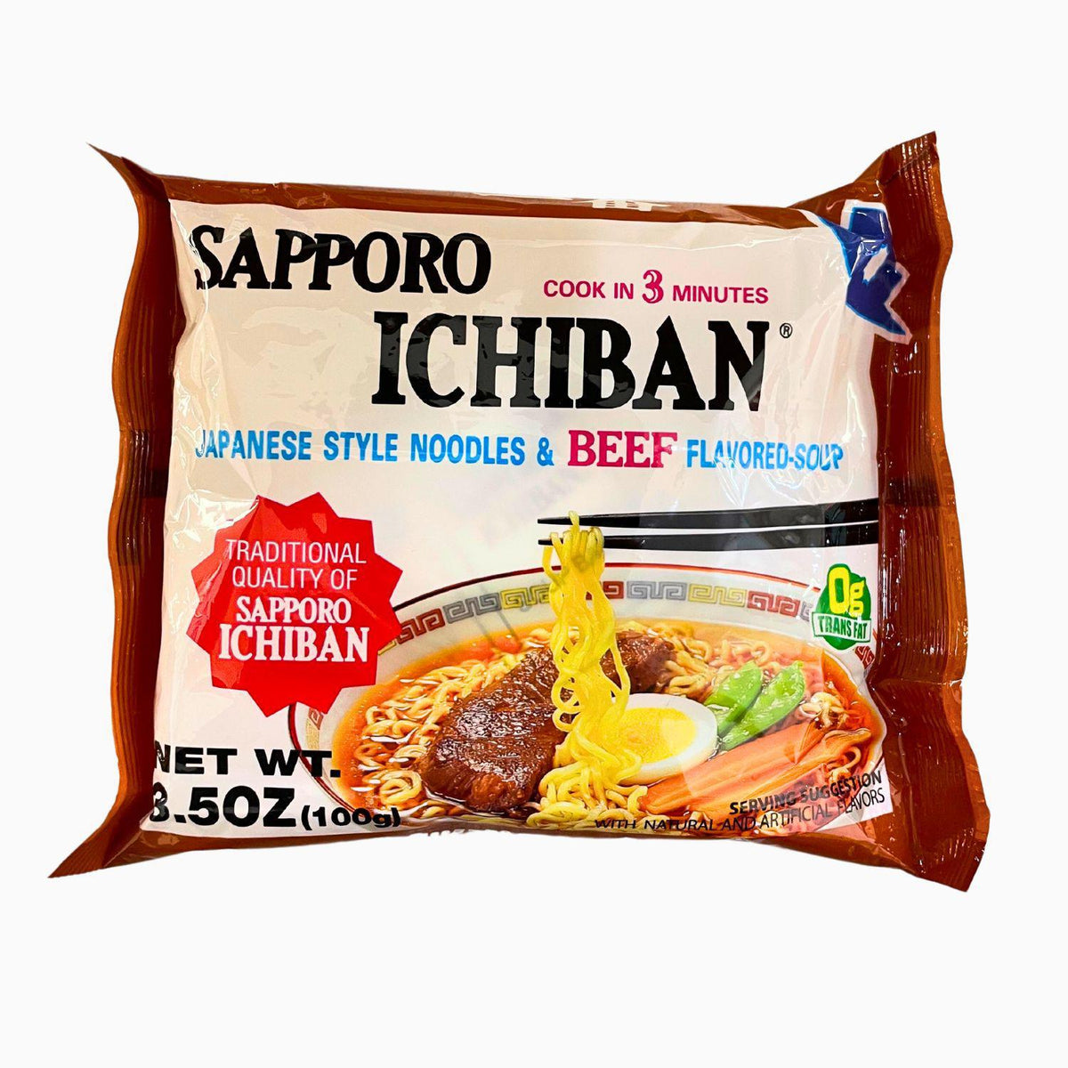 SAPPORO ICHIBAN BEEF FLAVOR NOODLE 3.5OZ/100 – GOHAN Market